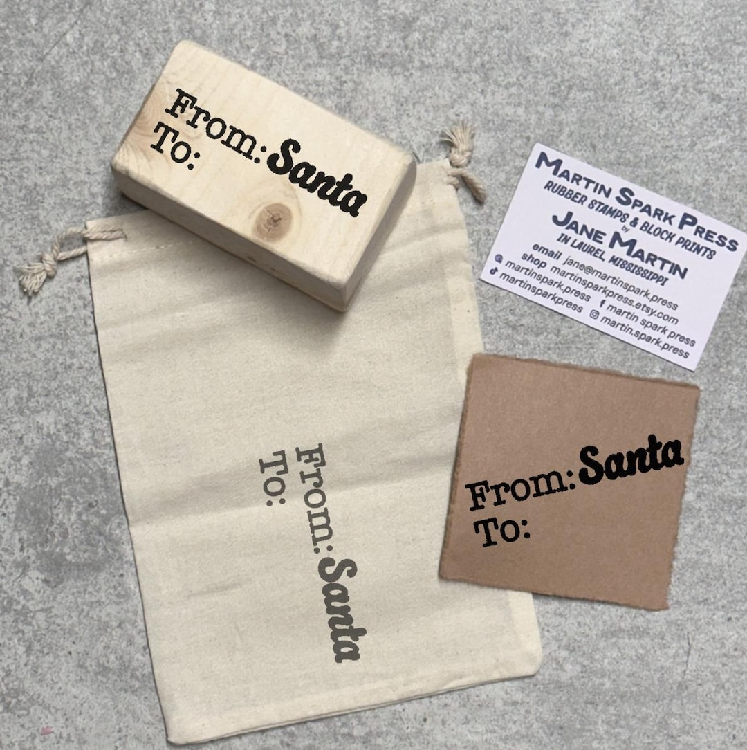 From Santa to Custom Rubber Stamp Christmas Present Stamp to From ...