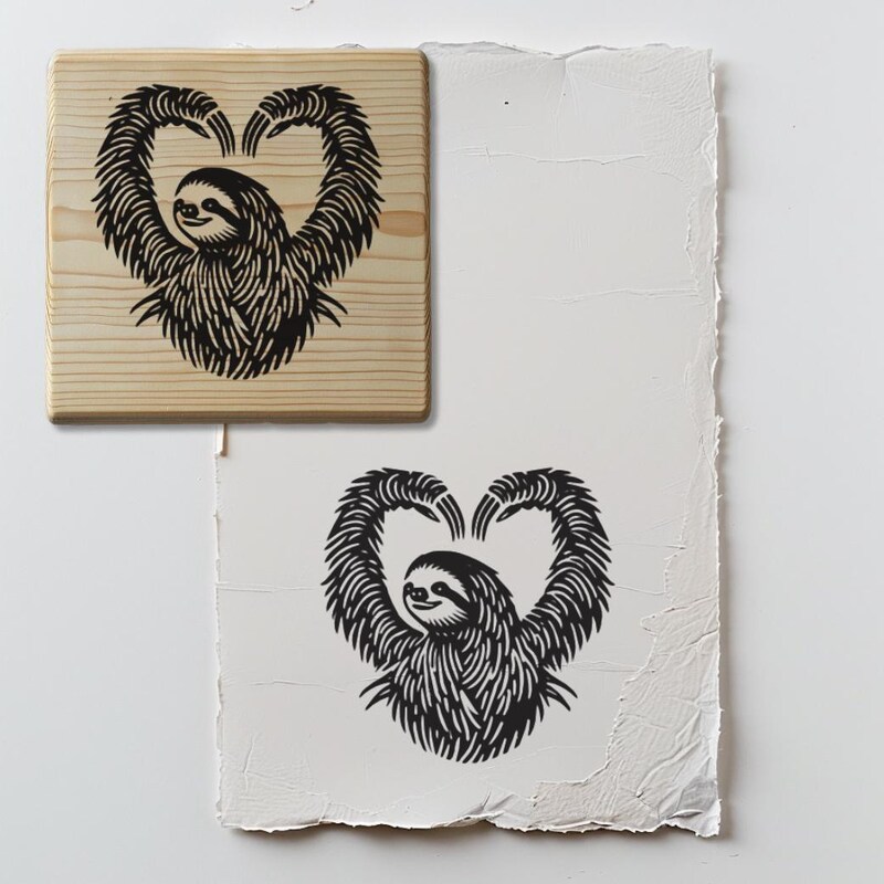 Sloth Rubber Stamp - Etsy