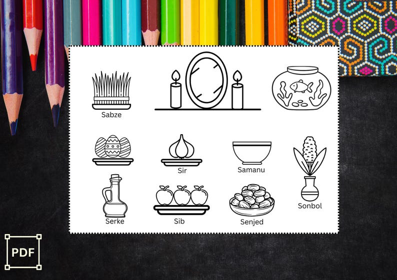 Nowrouz Printable Coloring Pages - Etsy