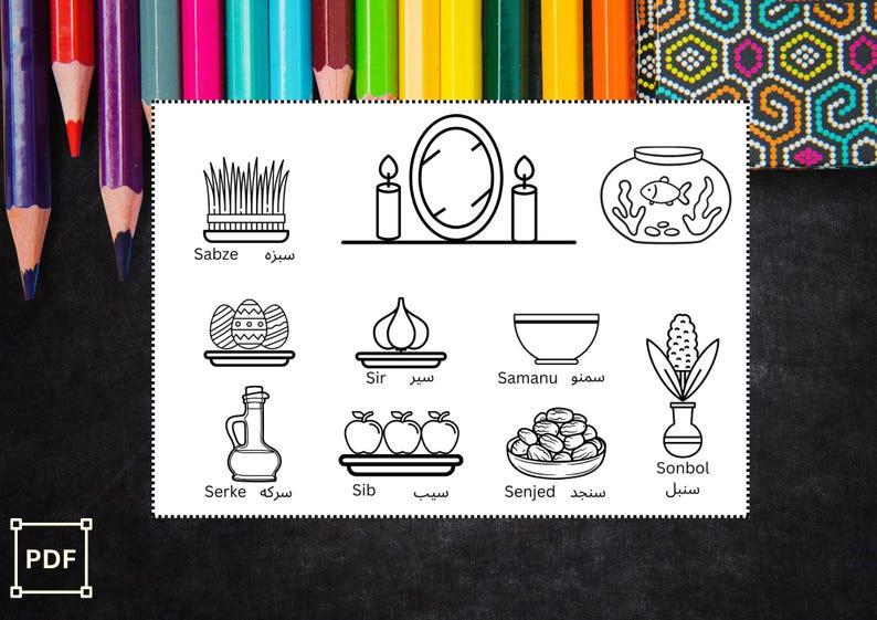 Nowrouz Printable Coloring Pages - Etsy