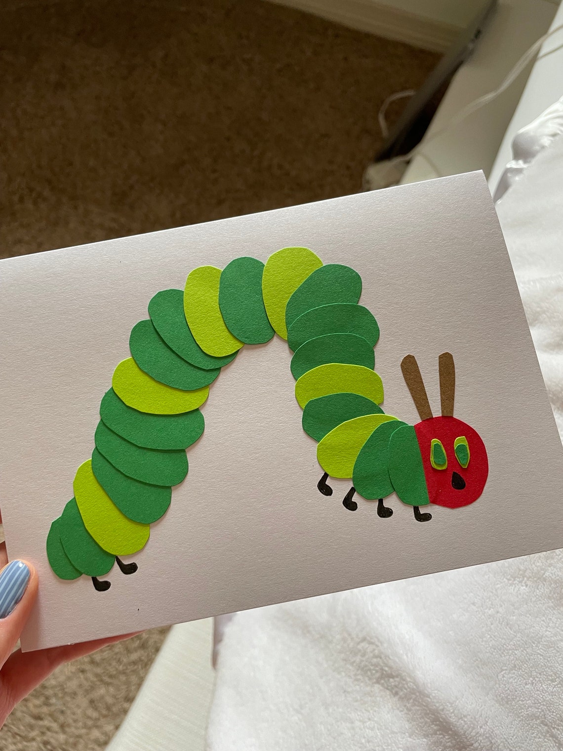 The Very Hungry Caterpillar Card 5x7 Inches - Etsy
