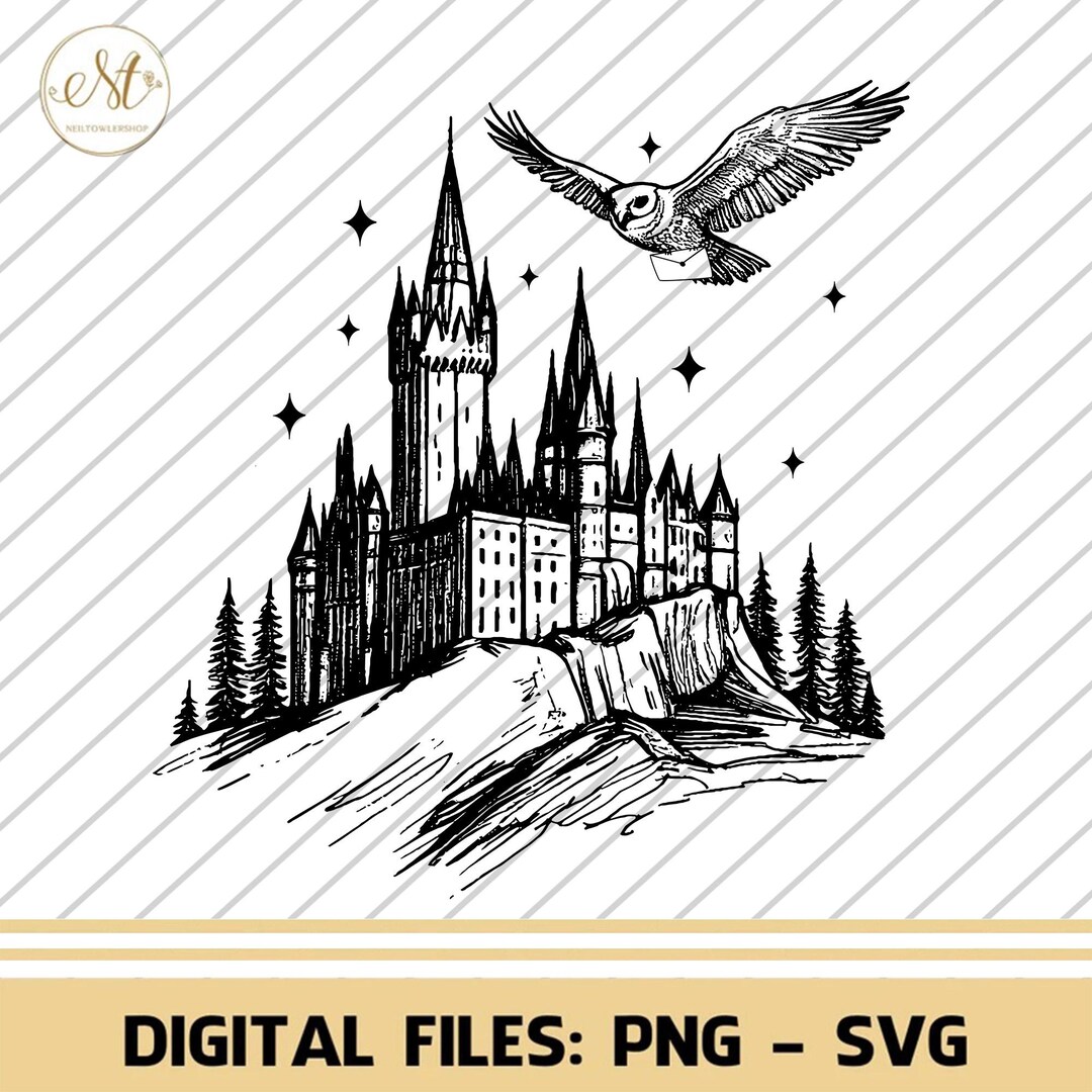 Magic Wizard Castle Book Svg, Potter Png, Magic Wizard Png Svg, Hog ...