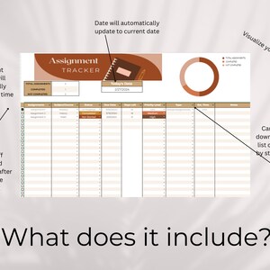 Neutral Tone Assignment Tracker | School Assignment Planner | Google Sheets | Homework Planner ...