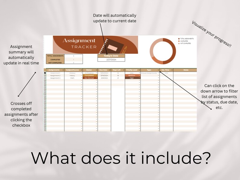 Neutral Tone Assignment Tracker | School Assignment Planner | Google ...