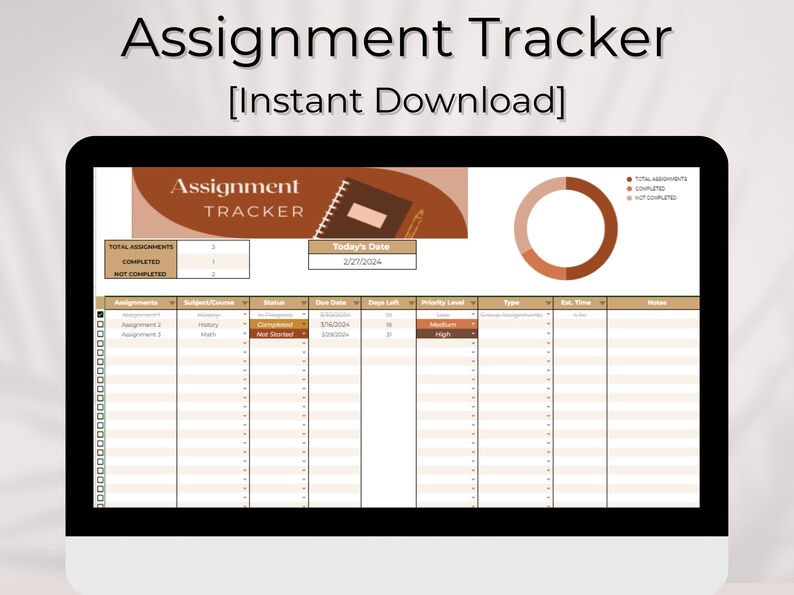 Neutral Tone Assignment Tracker | School Assignment Planner | Google ...