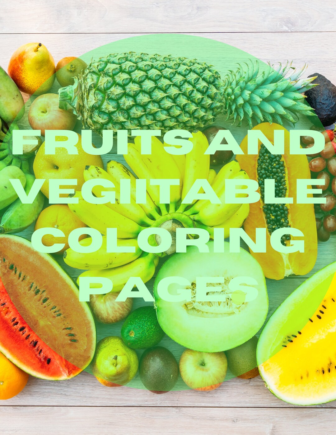 Fruit and Vegetable Fun: Coloring Pages Galore - Etsy