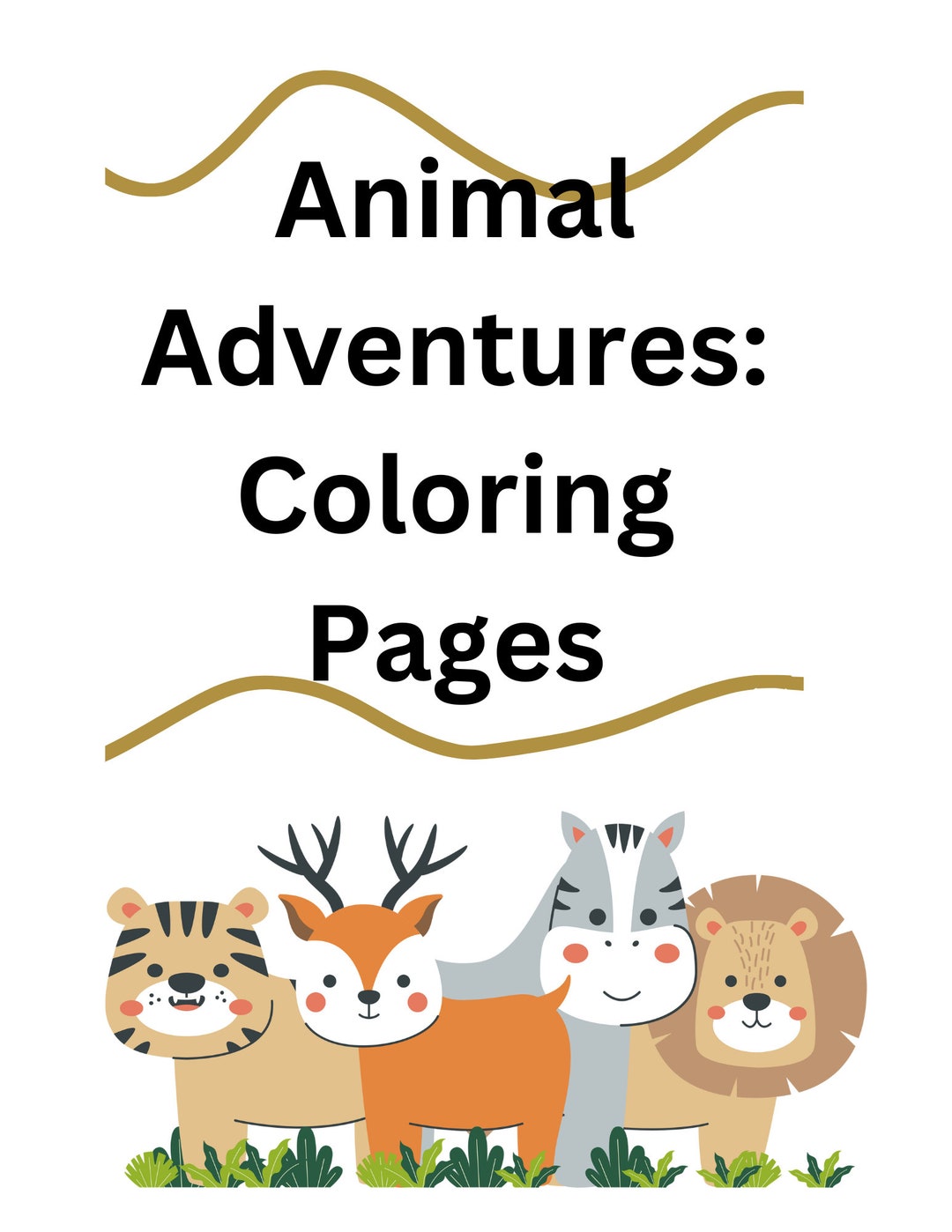 Animal Adventures: Downloadable Coloring Pages - Etsy