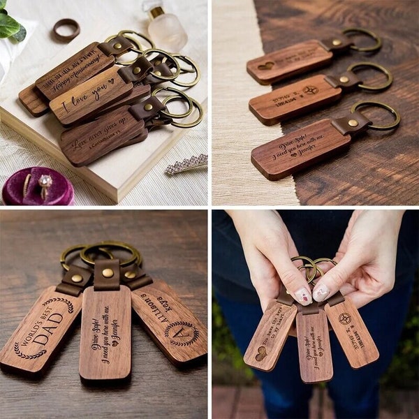 Wooden Keychain - Etsy