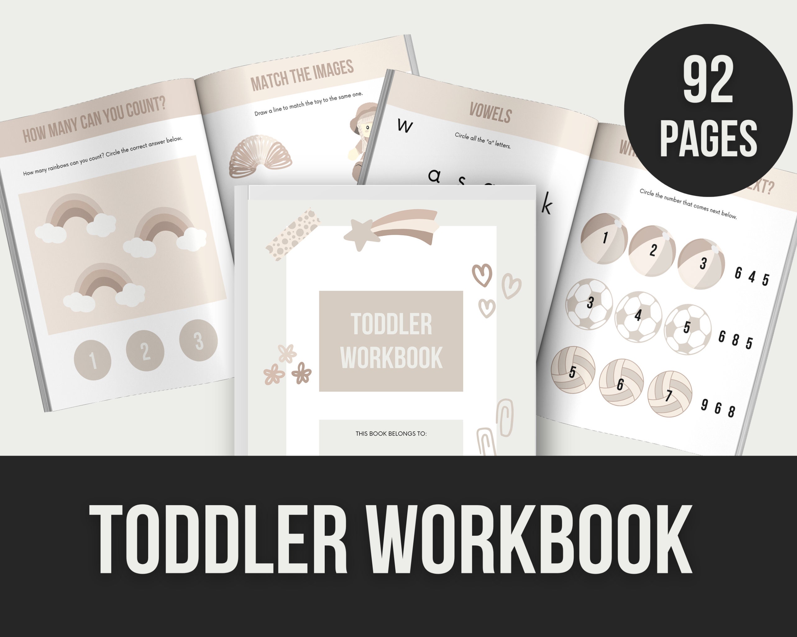 Toddler Workbook - 92 Pages - Etsy