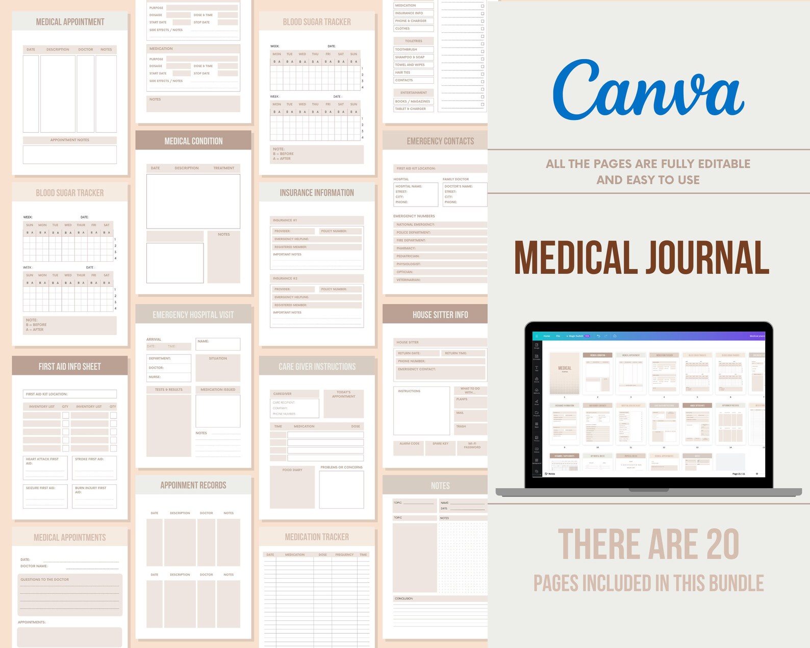 Medical Journal - 20 Pages - Etsy