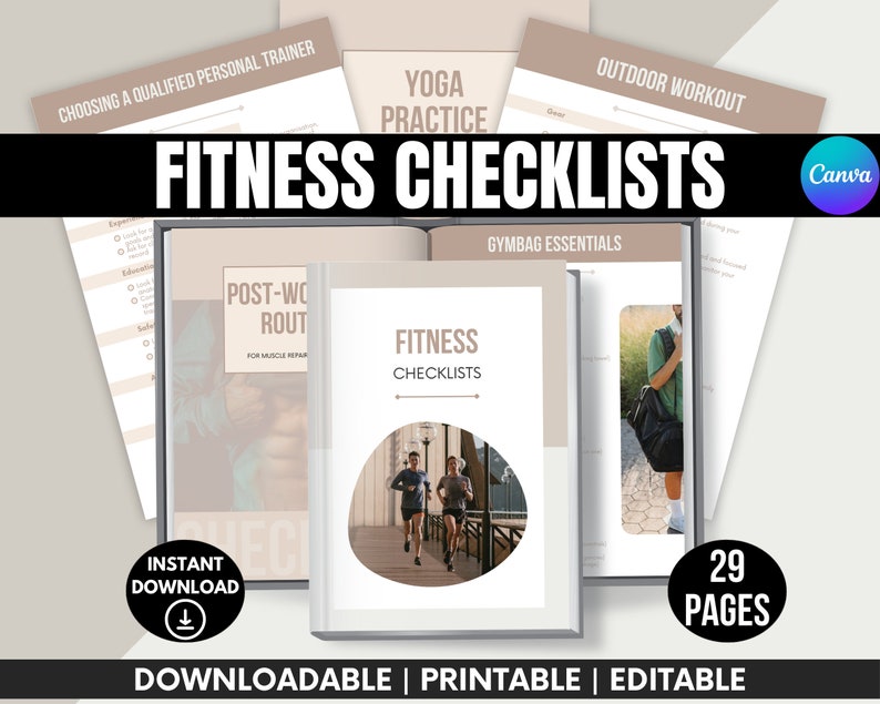 Fitness Checklists - 29 Pages - Etsy