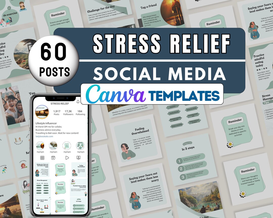 Stress Relief - Canva Templates - Etsy