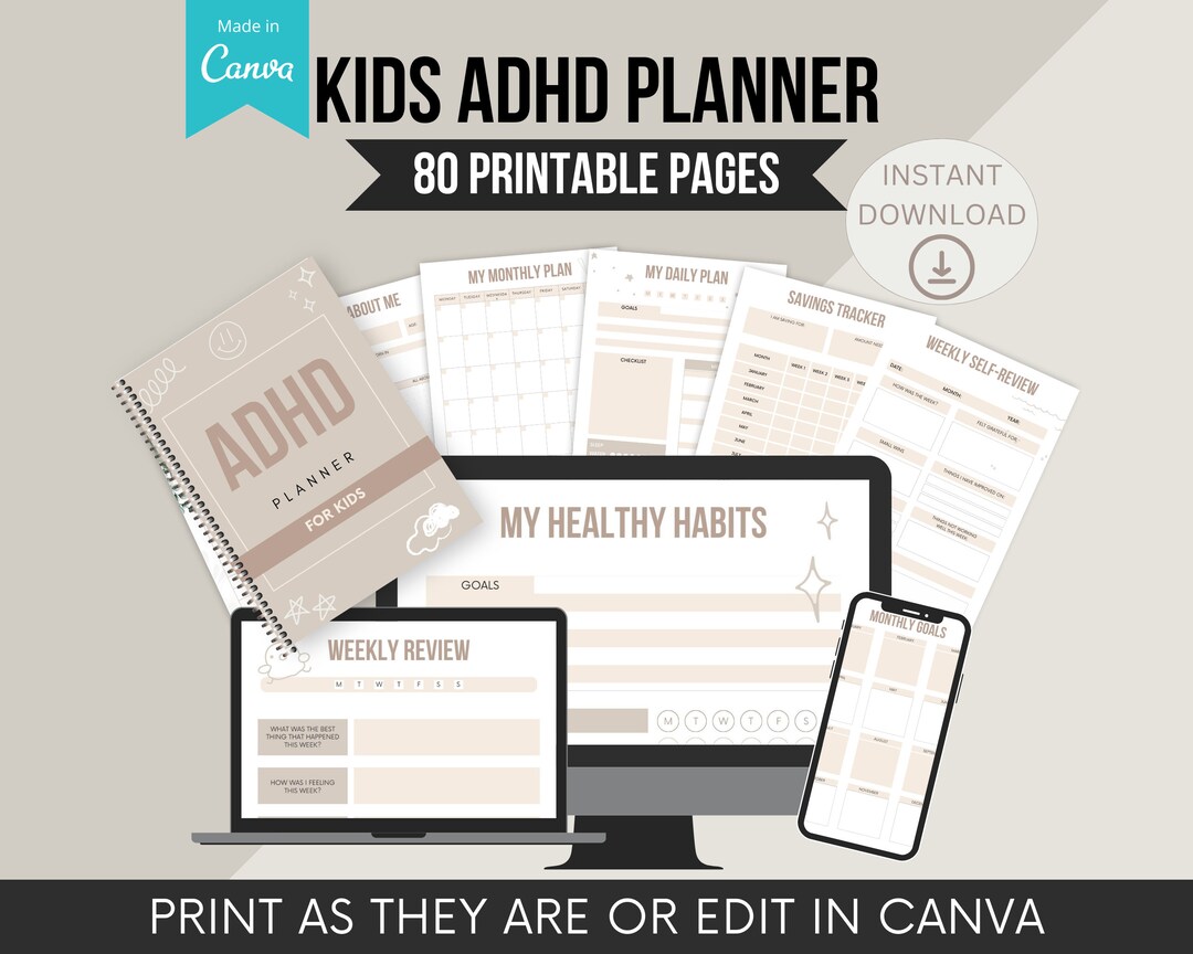 ADHD Planner for Kids - Etsy