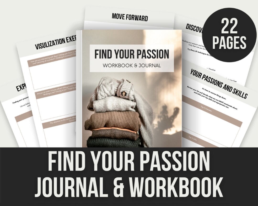 Find Your Passion Journal & Workbook - 22 Pages - Etsy
