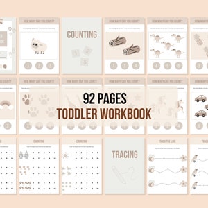 Toddler Workbook - 92 Pages - Etsy