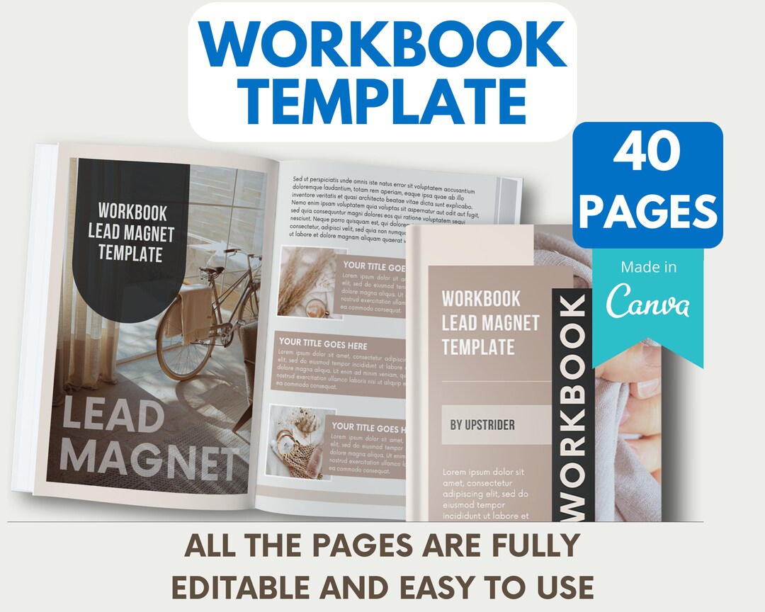 WORKBOOK TEMPLATE - 40 Pages - Etsy