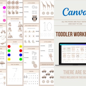 Toddler Workbook - 92 Pages - Etsy