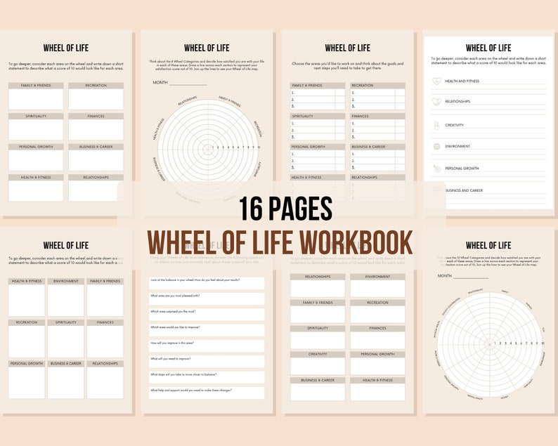 Wheel of Life Workbook - 16 Pages - Etsy