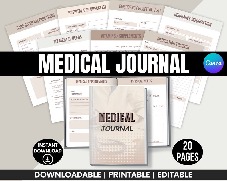 Medical Journal - 20 Pages - Etsy