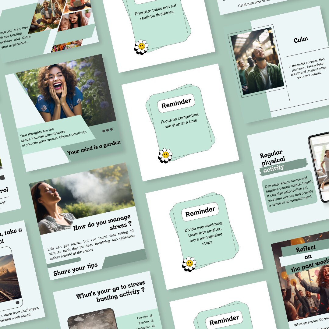 Stress Relief - Canva Templates - Etsy
