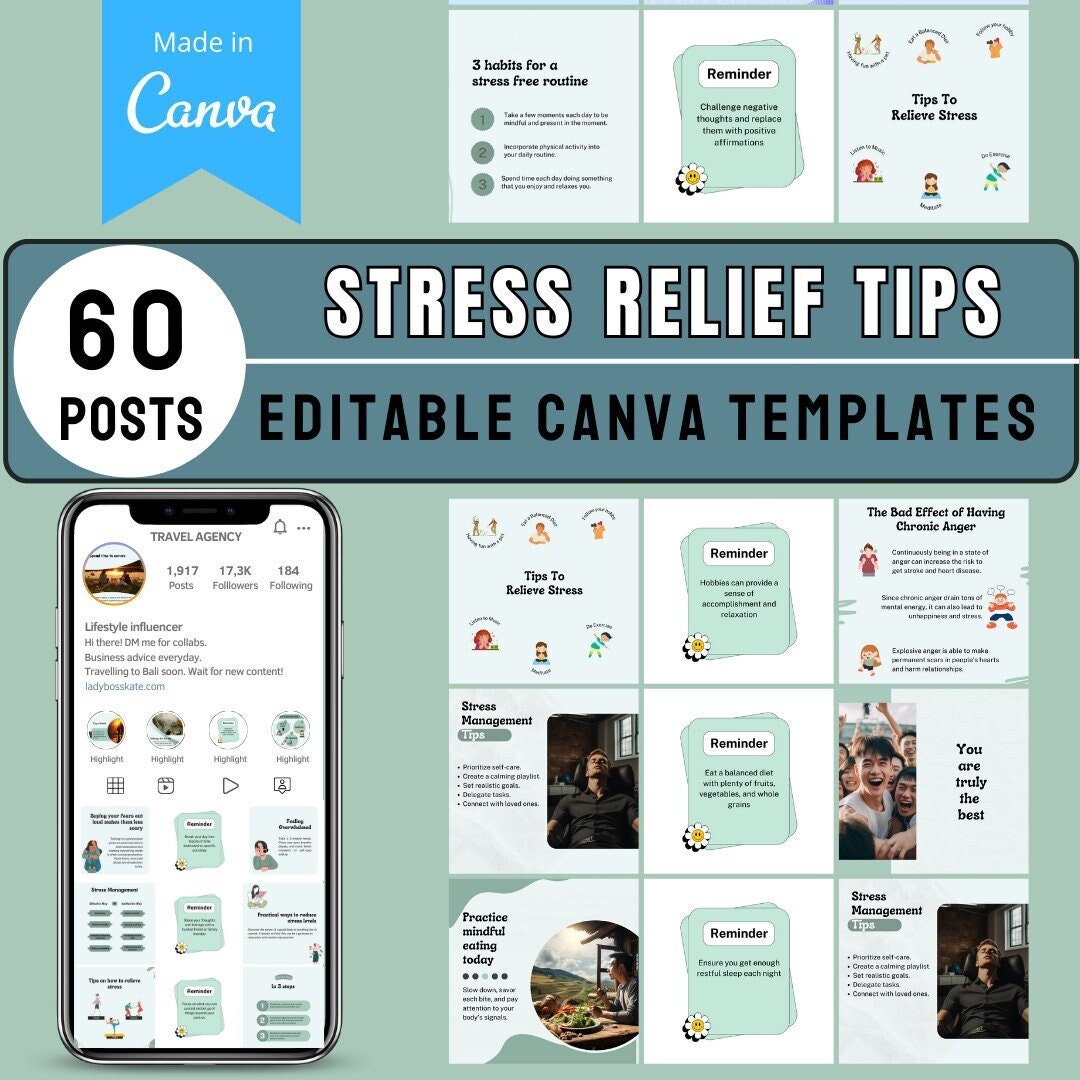 Stress Relief Canva Templates - Etsy