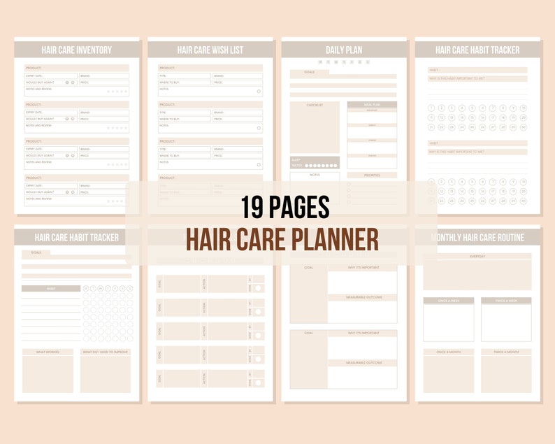 Hair Care - Planner - Etsy