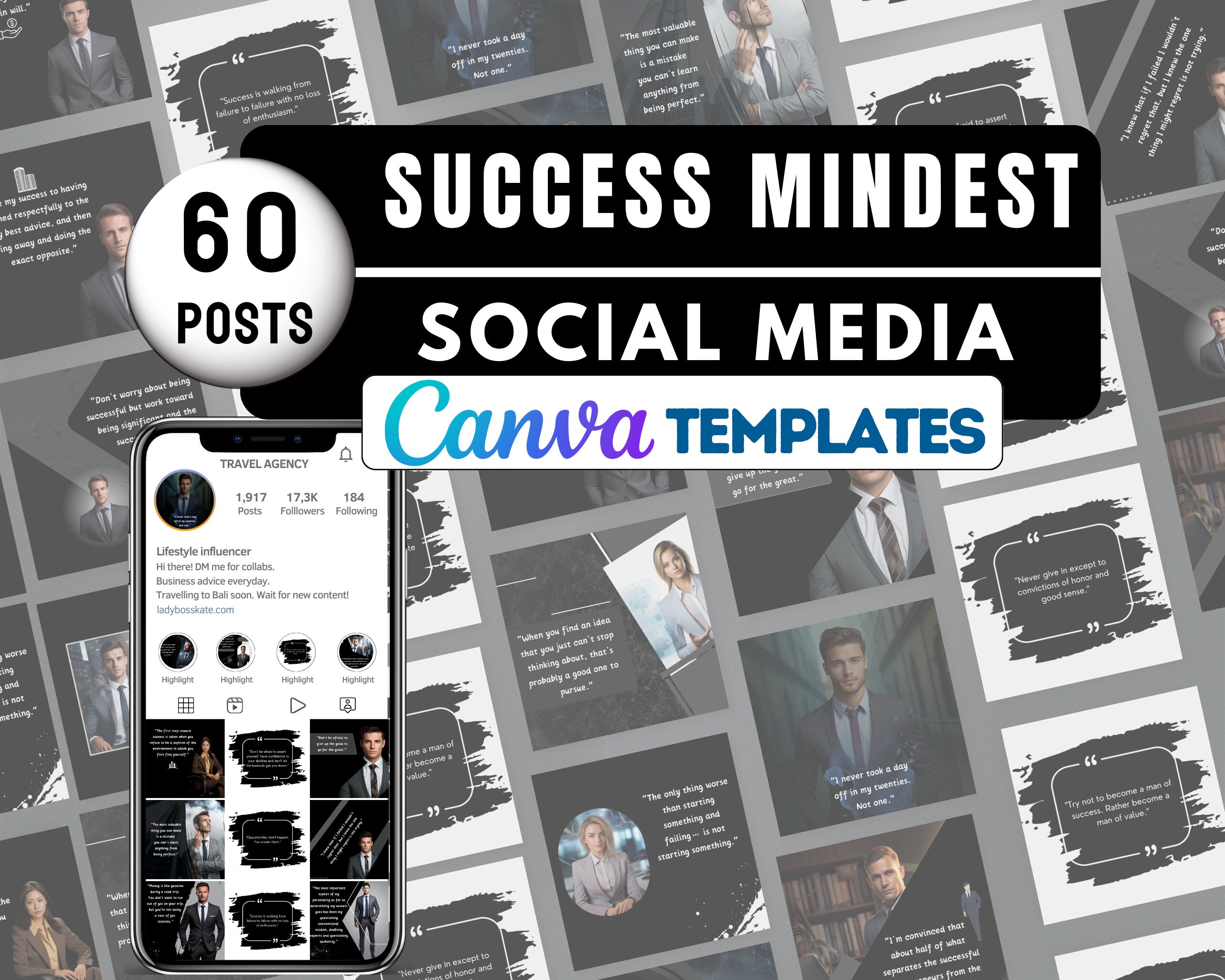 Success Mindset Canva Templates - Etsy