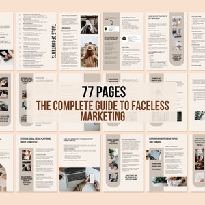 The Complete Guide to Faceless Marketing - 77 Pages - Etsy