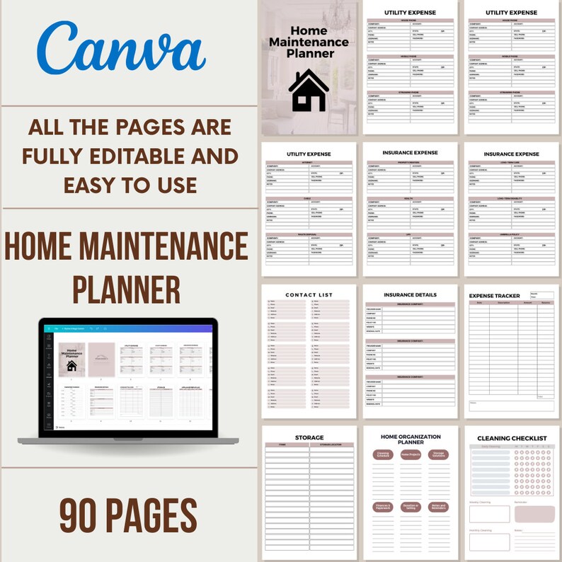 Home Maintenance Planner - Etsy