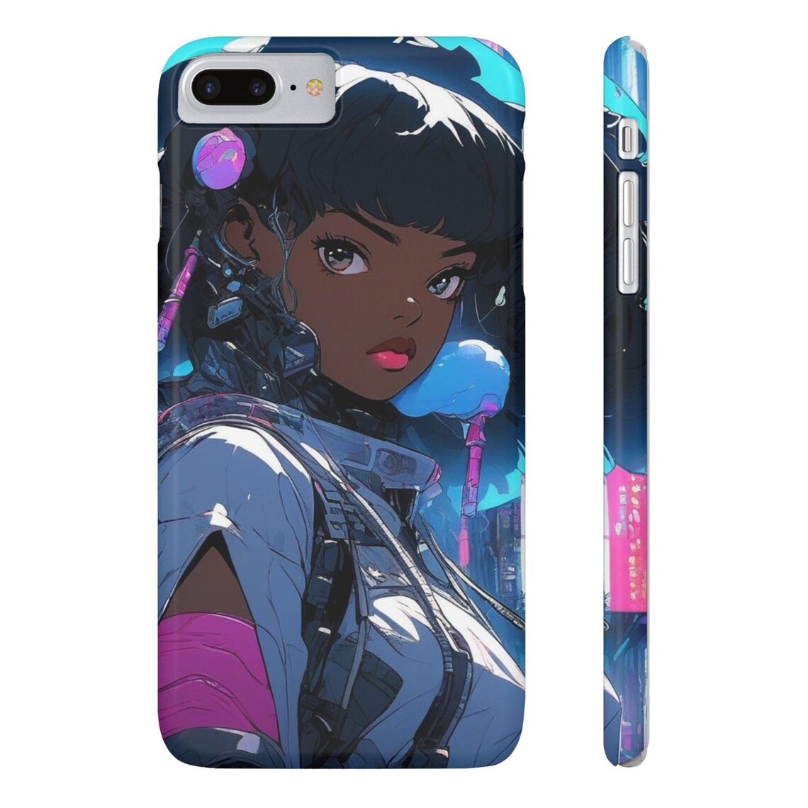 Black Cyber Anime Girl, Anime Phone Case, Girl Phone Cases, Iphone ...