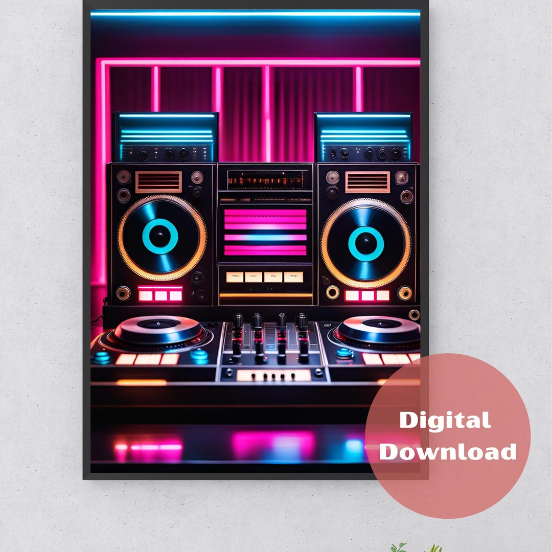 DJ Music Wall Art: Neon Dorm Decor (digital Download) - Etsy