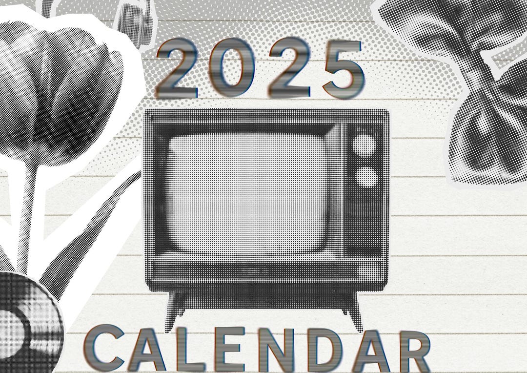 2025 Vintage Monthly Calendar Sunday Start Printable A4 & US Letter ...