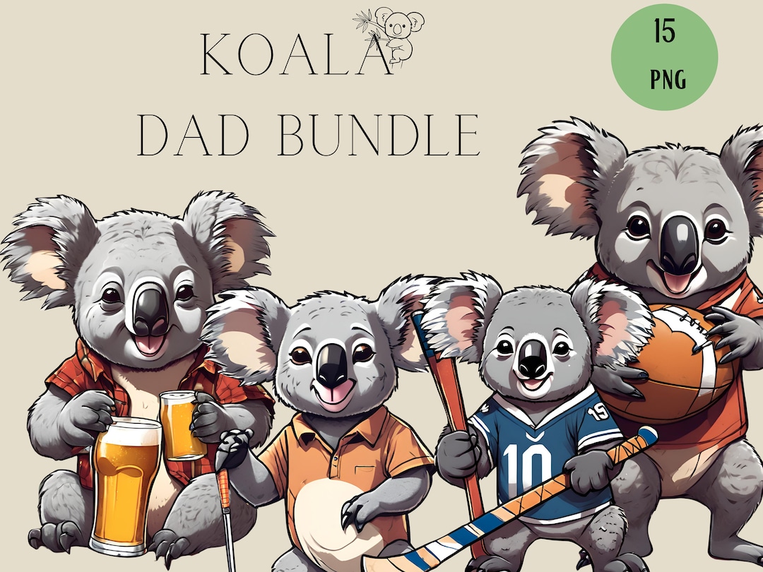 Koala Dad Clipart Bundle, Animal PNG Graphics (digital Download) - Etsy