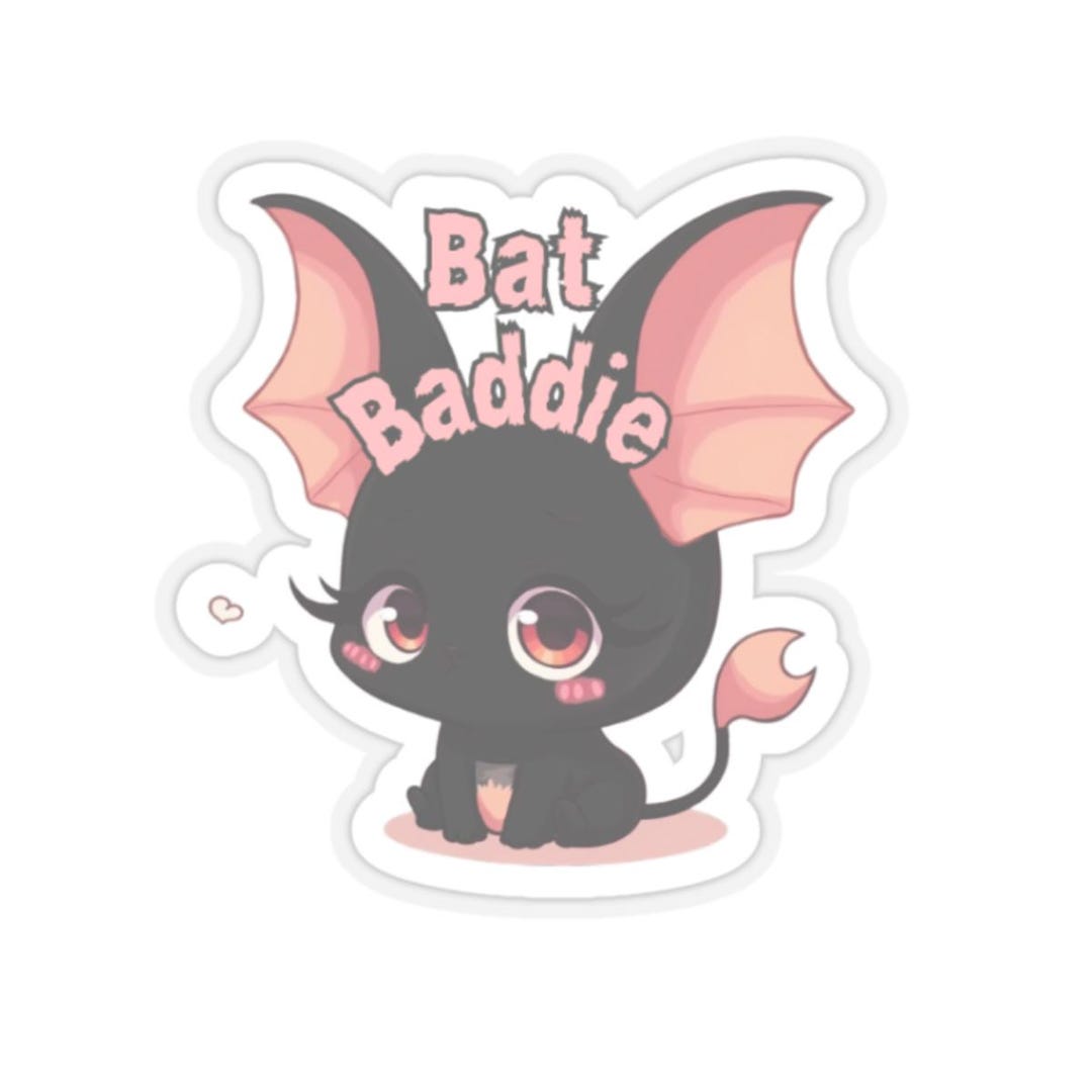 Baddie Bat Sticker: Kawaii Chibi Animal Sticker - Etsy