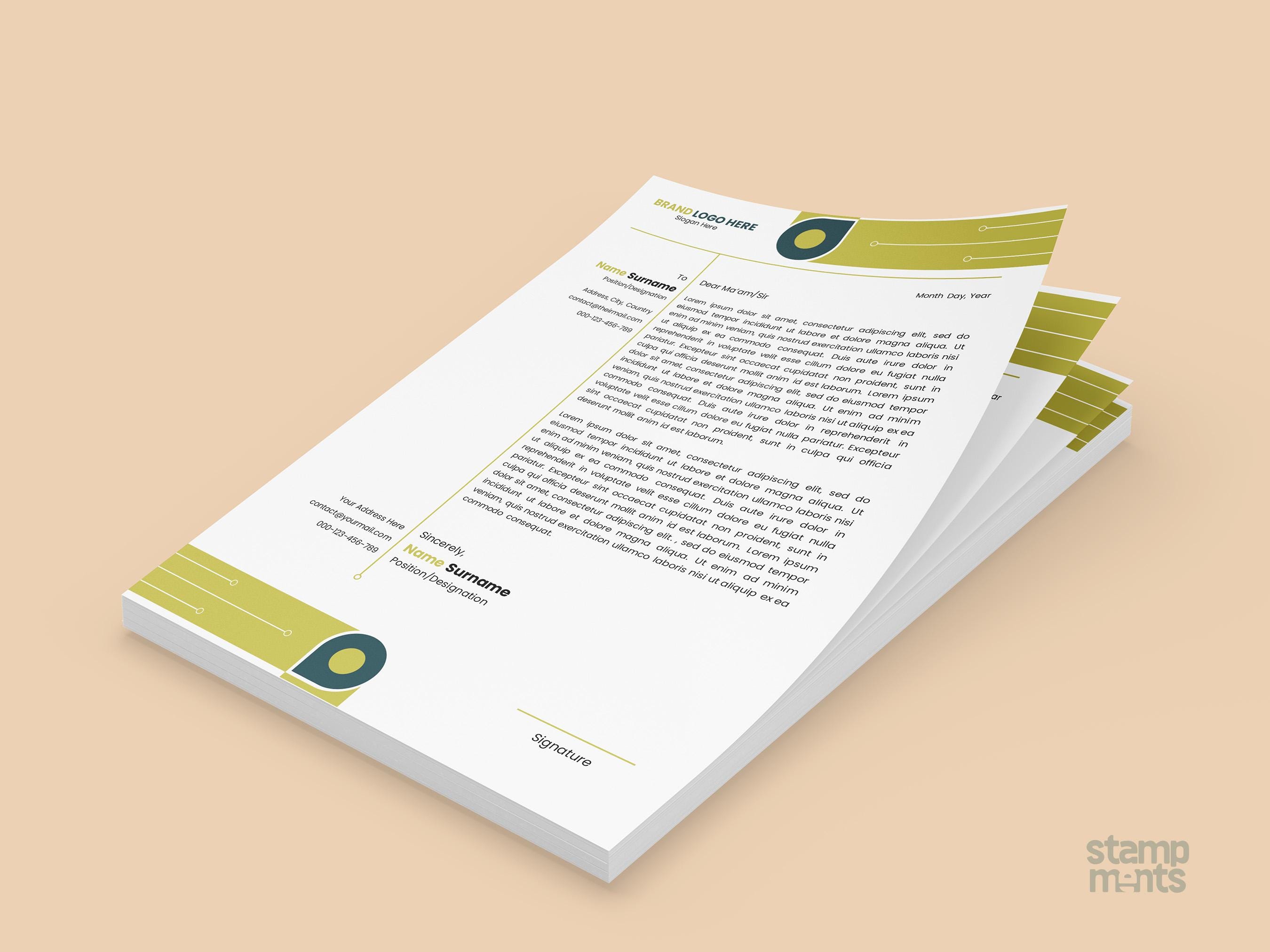 Letterhead Template for Microsoft Word, Editable Letterhead for Small ...