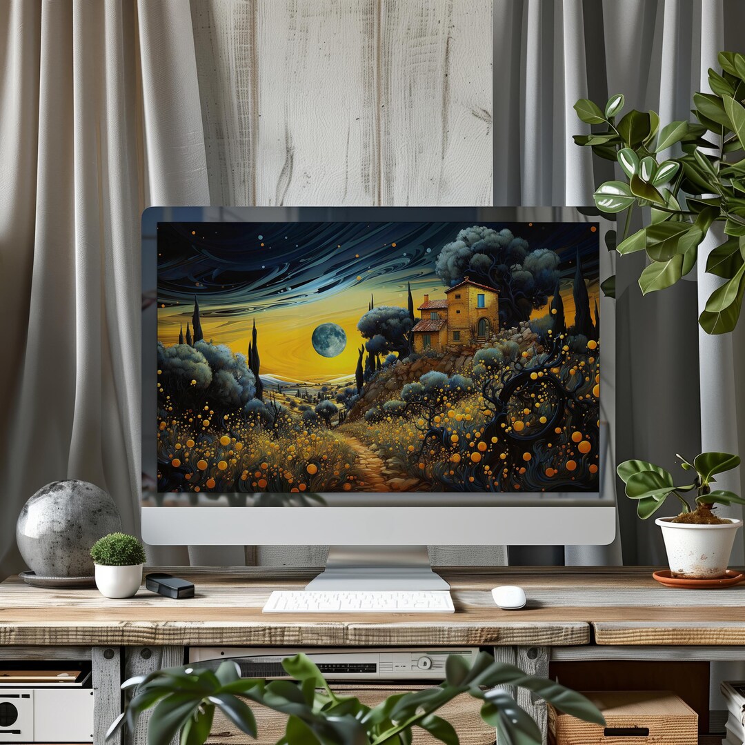 Moonlit Cottage Dreamscape - Surreal Frame TV Art (digital Download) - Etsy