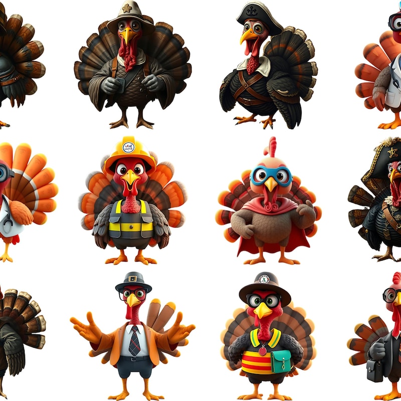 Turkeys Disguise Clipart - Etsy