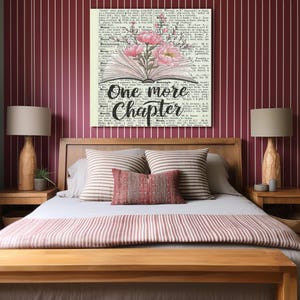 One More Chapter - Vintage Book Page Art With Floral Watercolor Accents ...