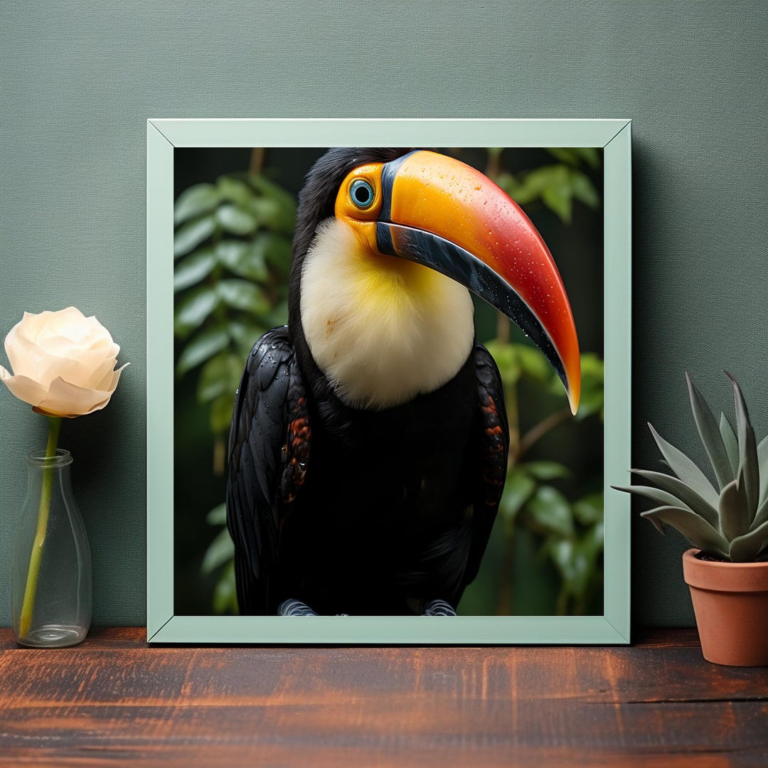 Exotic Toco Toucan Wall Art Tropical Bird Print for Nature Lovers ...