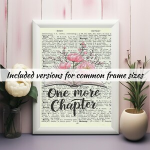 One More Chapter - Vintage Book Page Art With Floral Watercolor Accents ...