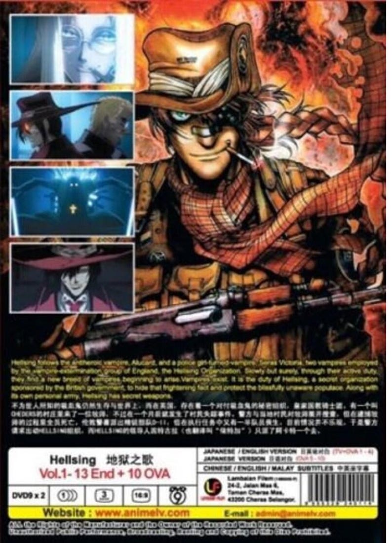 Dvd Anime HELLSING Complete TV Series 1-13 End 10 Ova English Audio ...