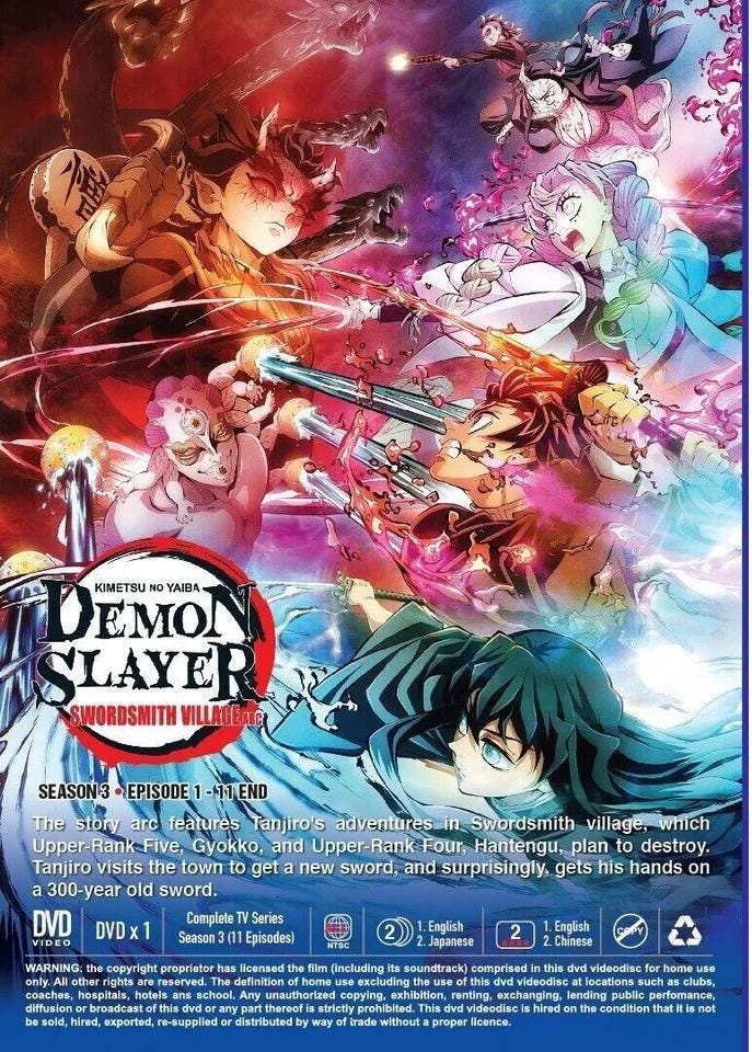 DVD Demon Slayer: Kimetsu No Yaiba - Season 3 (1-11end) -DVD With ...