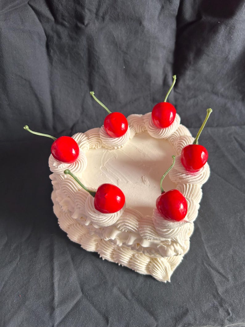 Classic White Heart Cake - Etsy