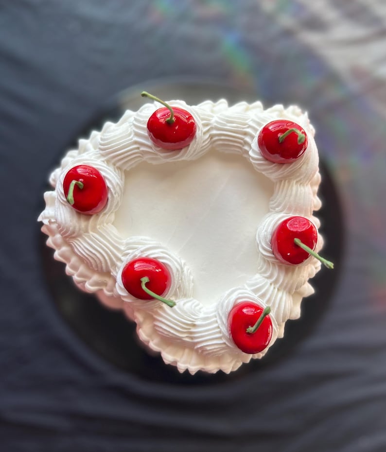 Classic White Heart Cake - Etsy