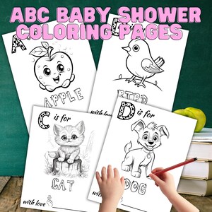 ABC Baby Shower Coloring Book Baby's First ABC Book Bears Theme ...