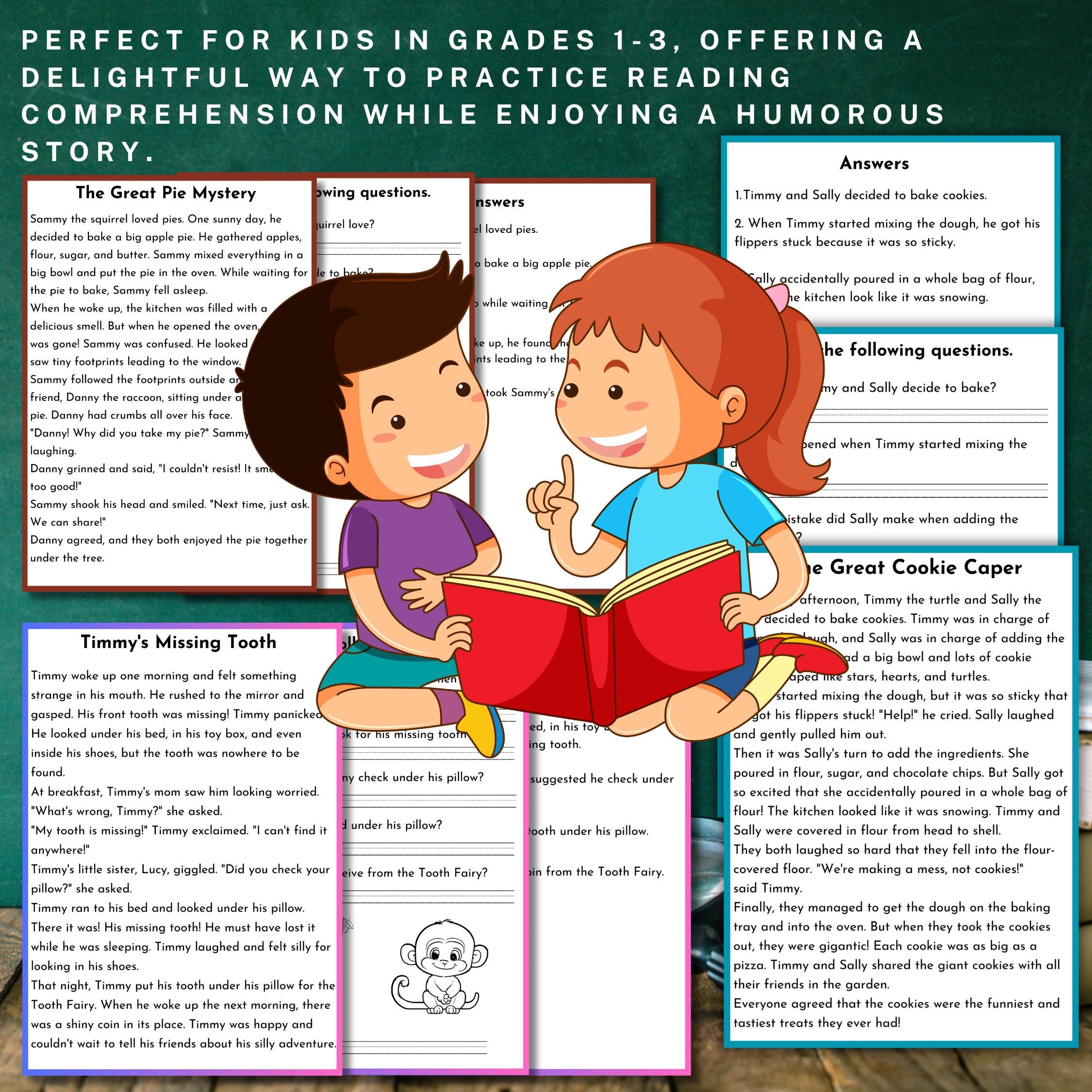 Reading Comprehension Worksheets Grades 1-3 | Short Stories With ...