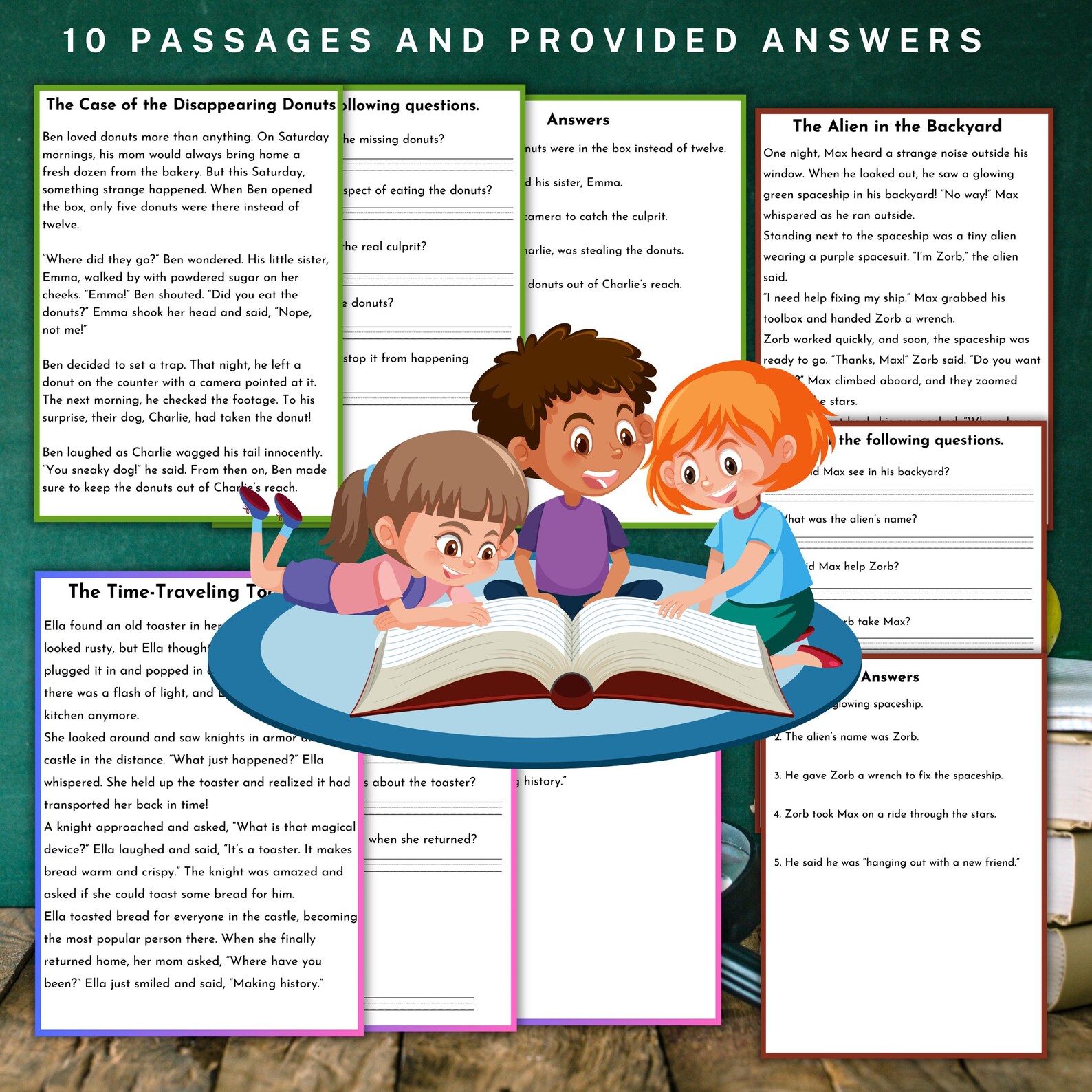 Reading Comprehension Worksheets: Grades 4-6, Engaging Passages ...