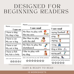 Printable Easy Reading Worksheet for Kids Fun and Educational Activity ...