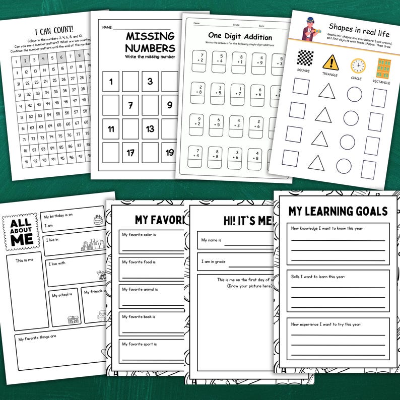 1st Grade Worksheet Bundle Printable, 260+ Pages | Math Reading Writing ...
