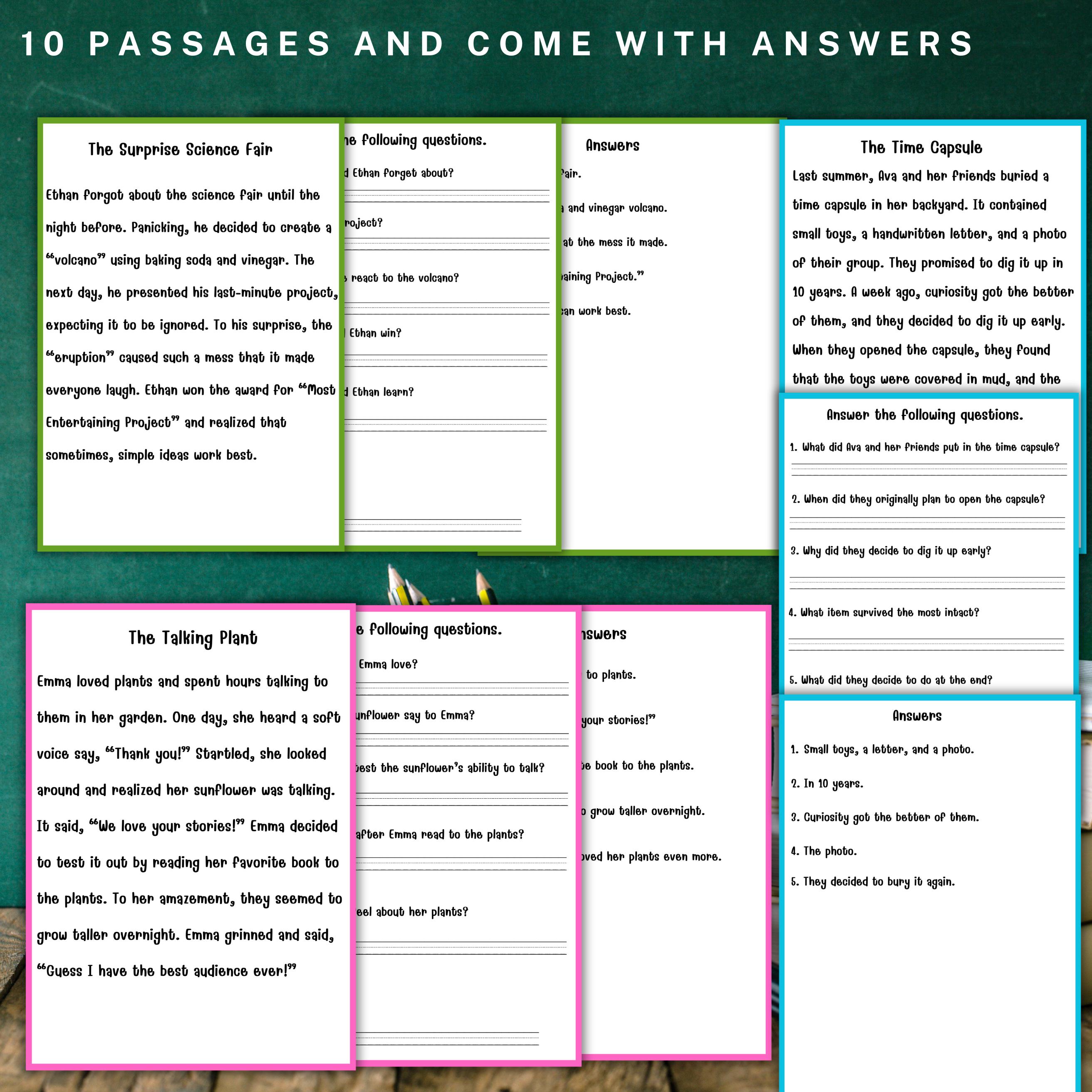 Reading Comprehension Worksheets Highschool | 9th 10th Grade English ...